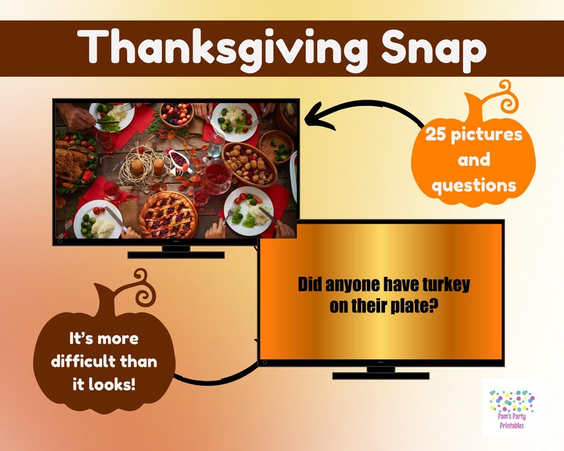 Thanksgiving Snap Memory Game With a Thanksgiving Theme Game for ...