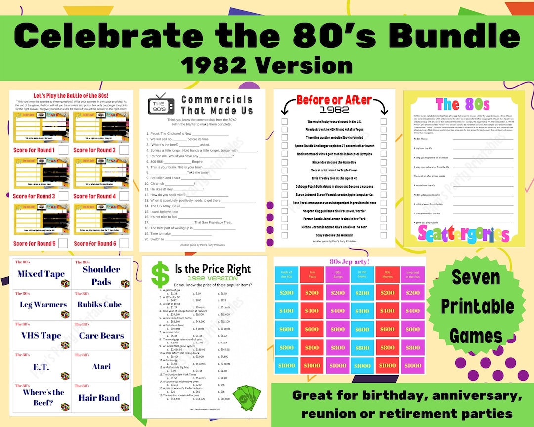 1982 Bundle of Games - 40th Birthday, 40th Anniversary, Class of 1982 ...