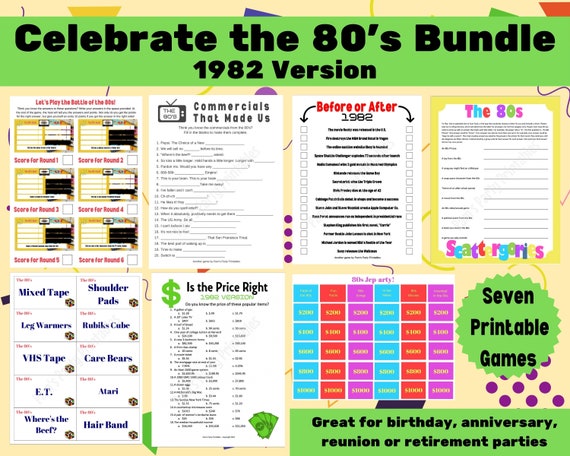 1982 Bundle of Games - 40th birthday, 40th Anniversary, Class of 1982 ...