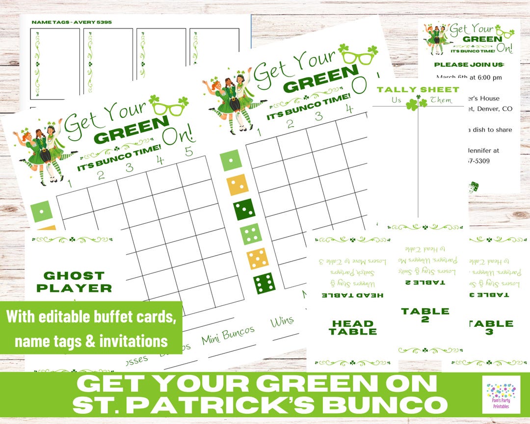 St. Patrick's Day Bunco Printable March Bunco Theme Score Sheet March ...