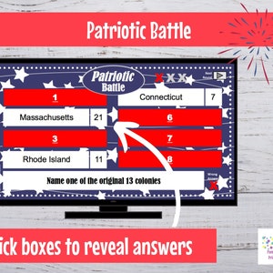 Patriotic Battle Powerpoint Game: 4th of July, Memorial Day (digital ...