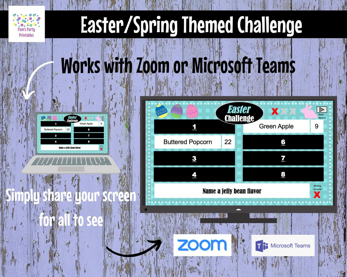 Virtual Large Screen Easter Game Spring Game Challenge - Etsy