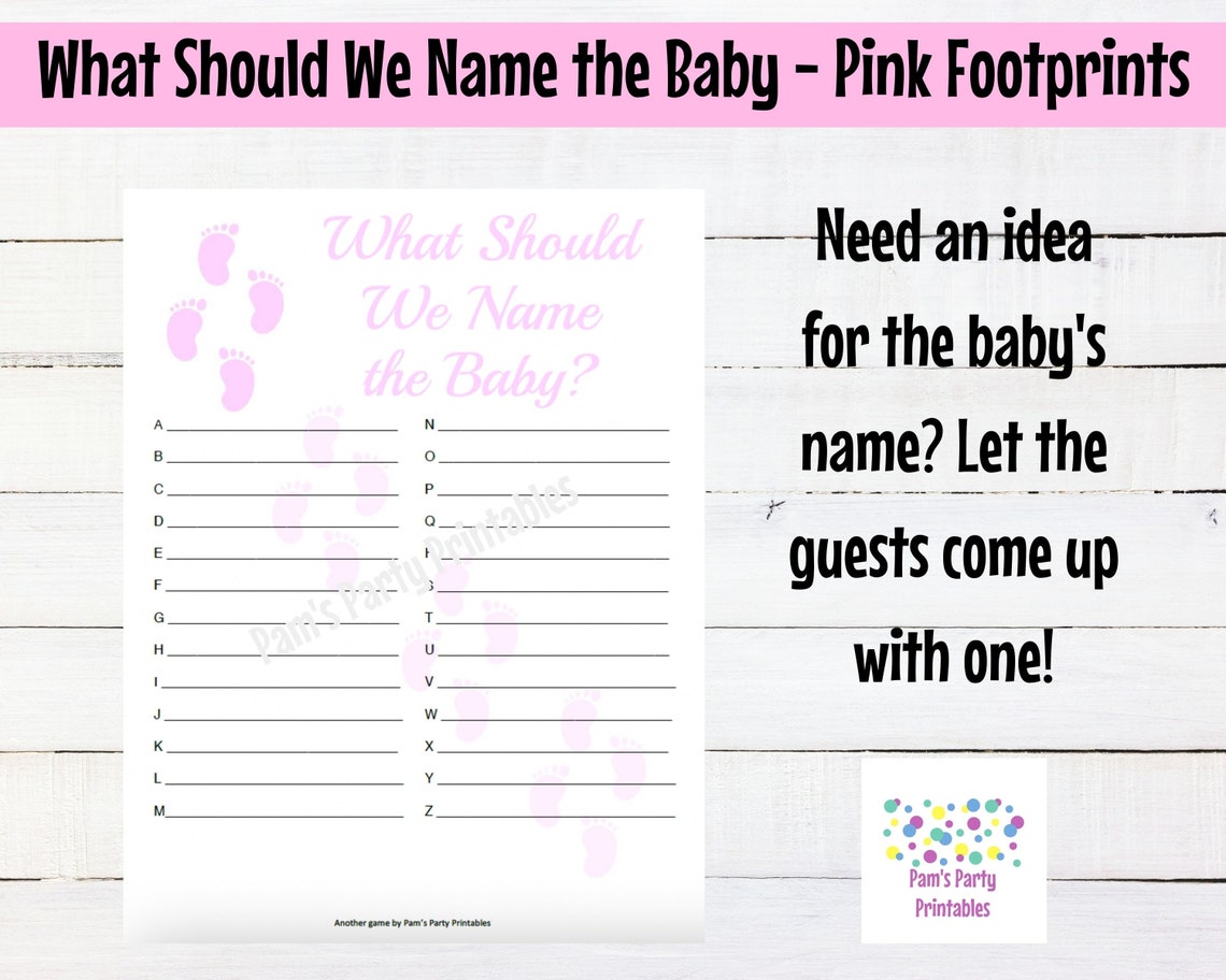 It's A Girl Pink Footprints Theme Baby Shower Game - Etsy