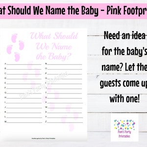 It's A Girl, Pink Footprints Theme Baby Shower Game Bundle, Scavenger ...