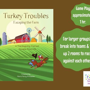 Turkey Troubles! - A DIY Escape Room Kit - Thanksgiving Game - Family ...