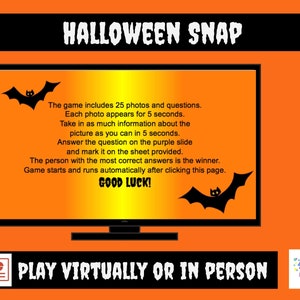 Halloween Snap Game! Memory Game Virtual Zoom Large Screen Powerpoint ...