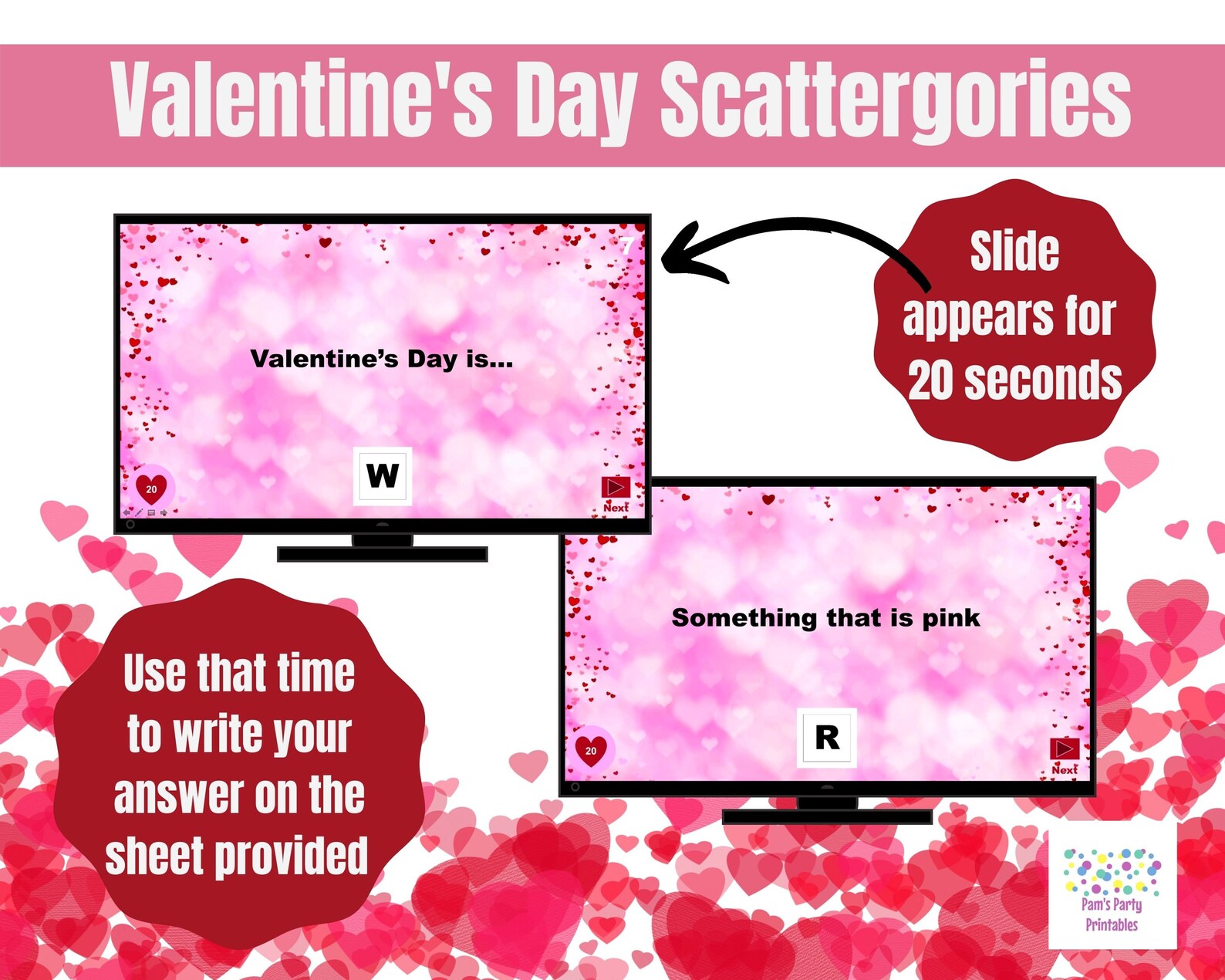 Valentine's Day Scattergories Powerpoint Game - Etsy