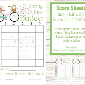 Spring Into Bunco Bunco Score Sheets, Flower Bunco Theme, Spring Bunco ...