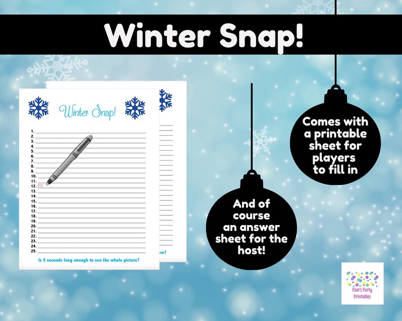 Winter Snap Memory Game Holiday Theme Powerpoint Game for Teens or ...