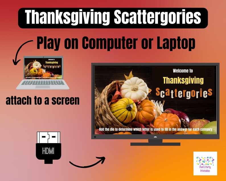 Thanksgiving Scattergories Powerpoint Game Halloween Themed Word Game ...