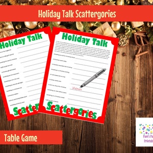 Christmas Scattergories- Printable Game - Christmas Family Game ...