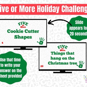 Virtual Holiday Game Five or More Challenge Powerpoint Game ...