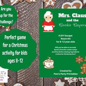 Mrs. Claus' Cookie Capers A Christmas DIY Escape Room Kit for 8-12 Year ...
