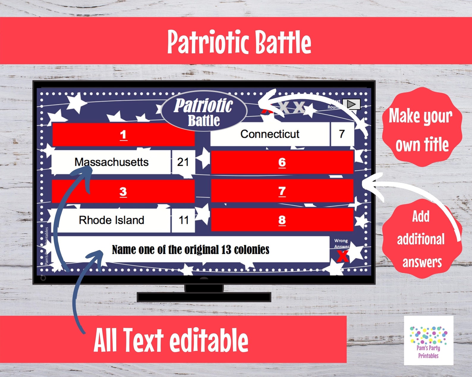 Virtual Game Patriotic Battle for 4th of July Memorial Day | Etsy