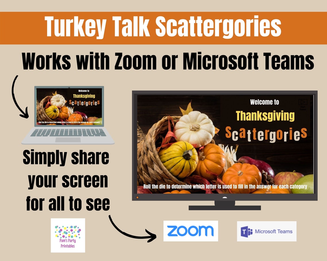 Thanksgiving Scattergories Powerpoint Game Thanksgiving - Etsy