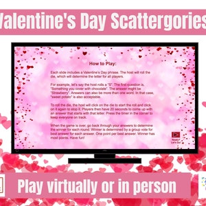 Valentine's Day Scattergories, Powerpoint Game, Galentine's Game, Team ...