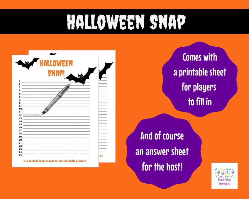 Halloween Snap Game Memory Game. Virtual Zoom Large Screen - Etsy