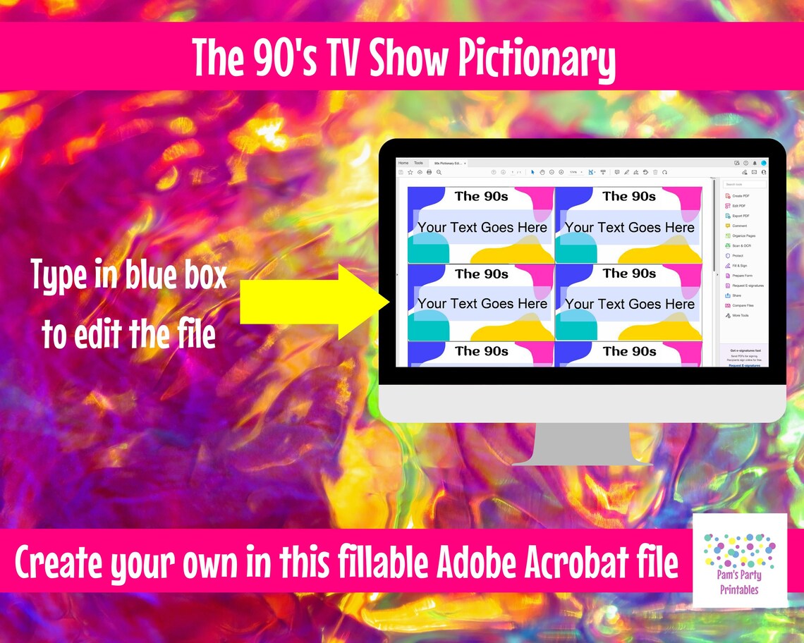 Printable 1990's TV Show Pictionary Charades the - Etsy