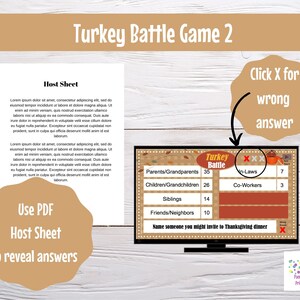 Turkey Battle Game 2, Editable Powerpoint, Thanksgiving Party Game ...