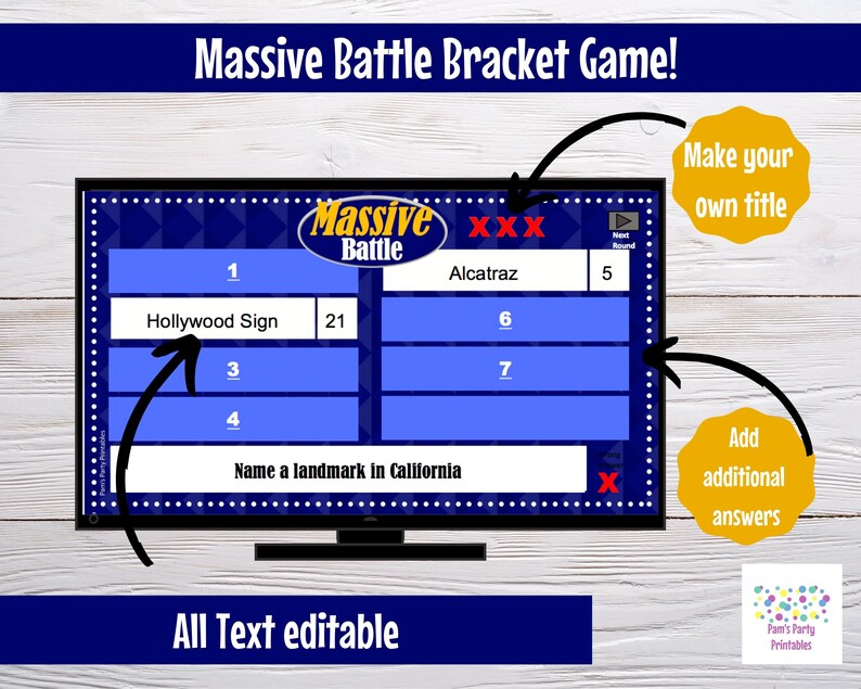 Virtual Game Massive Battle Editable PowerPoint Game | Etsy