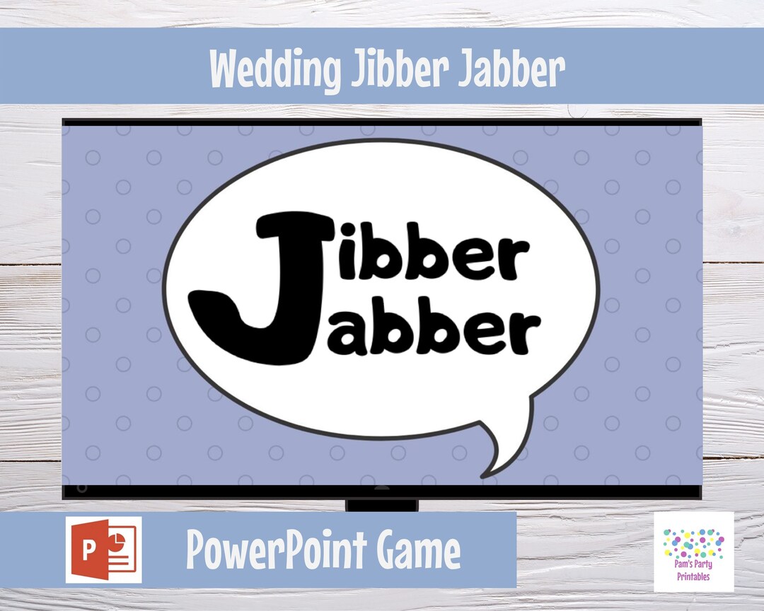Virtual Game Jibber Jabber Wedding/rehearsal Dinner/bridal Shower Game ...