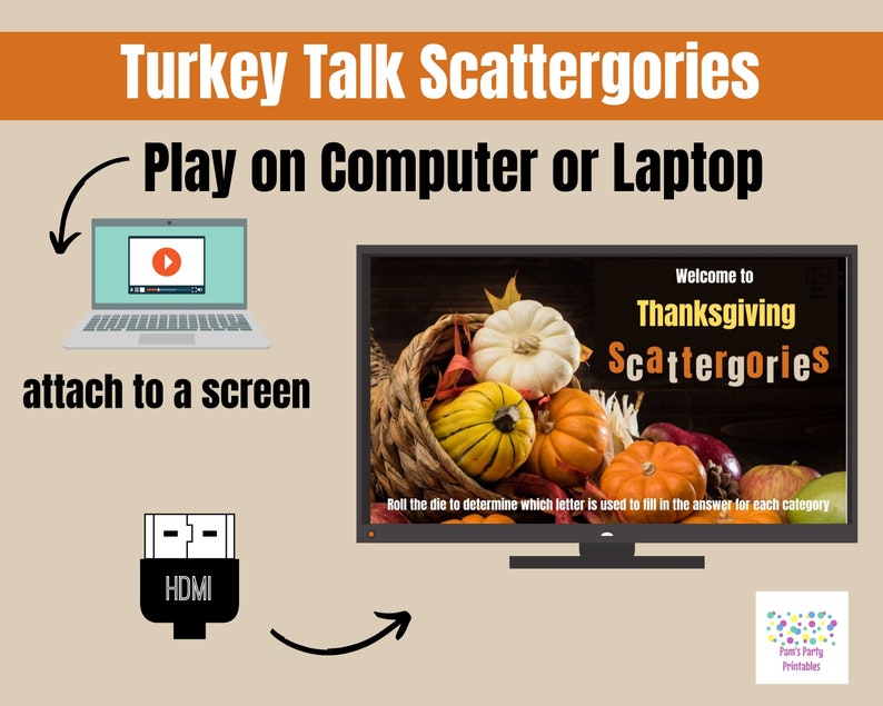 Thanksgiving Scattergories Powerpoint Game Thanksgiving - Etsy