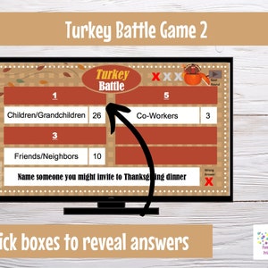 Turkey Battle Game 2, Editable Powerpoint, Thanksgiving Party Game ...