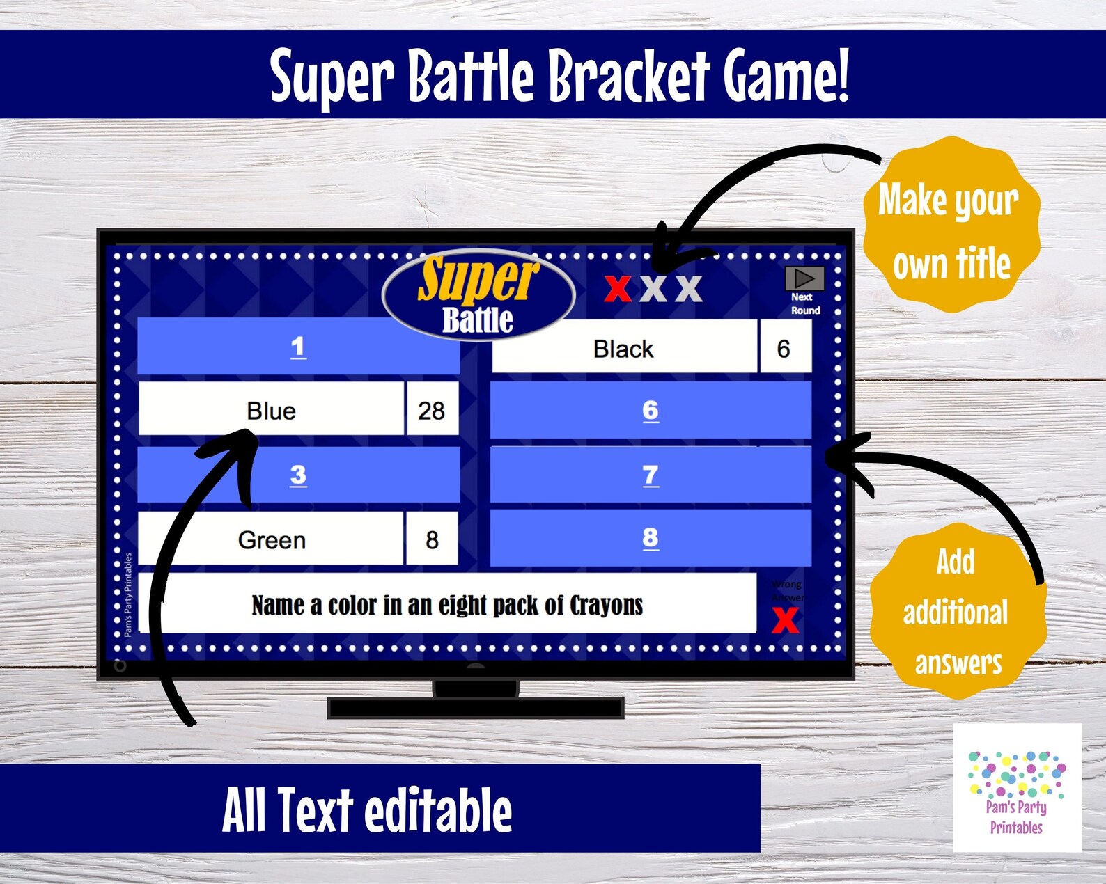 Virtual Game Super Battle Game Editable PowerPoint Game | Etsy