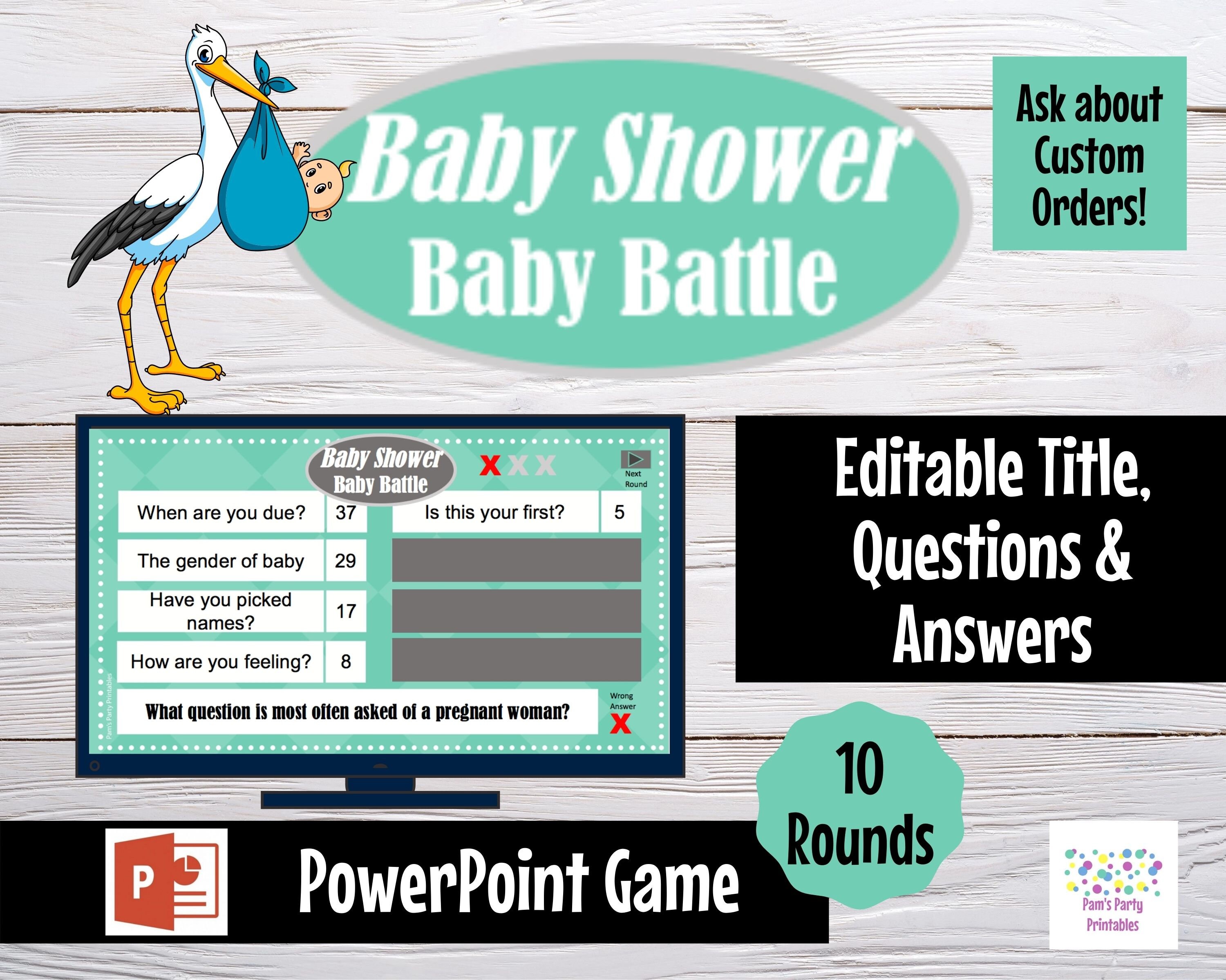 Virtual or Large Screen Game Gender Neutral Baby Battle - Etsy