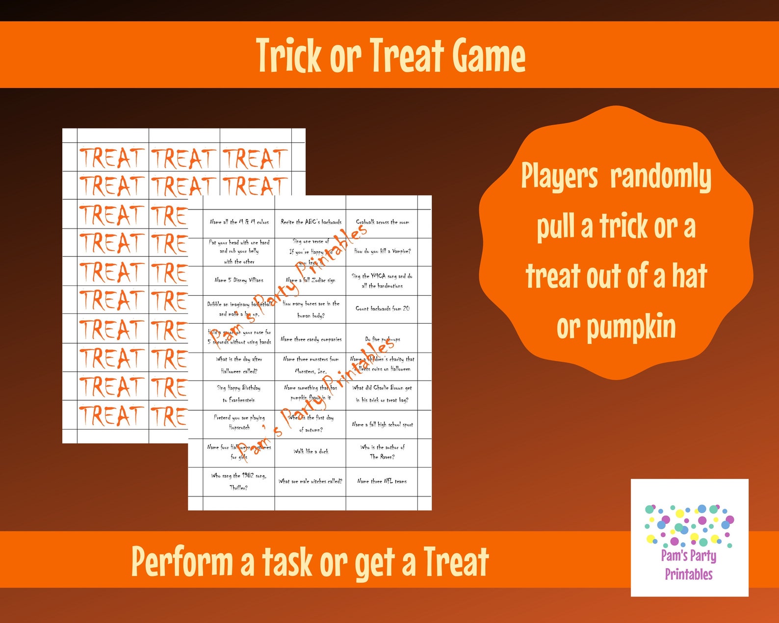 Halloween Trick or Treat Game Classroom Party Game Youth | Etsy