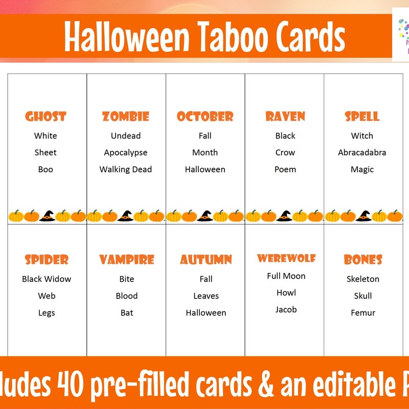 Halloween Taboo Games - Etsy