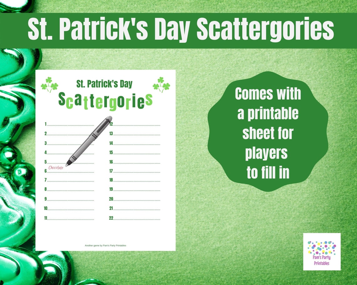 Virtual Bundle St. Patrick's Day Scattergories Powerpoint | Etsy