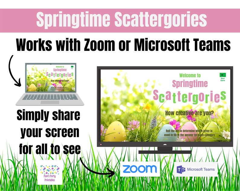 Virtual Game Large Screen Game Springtime Easter - Etsy