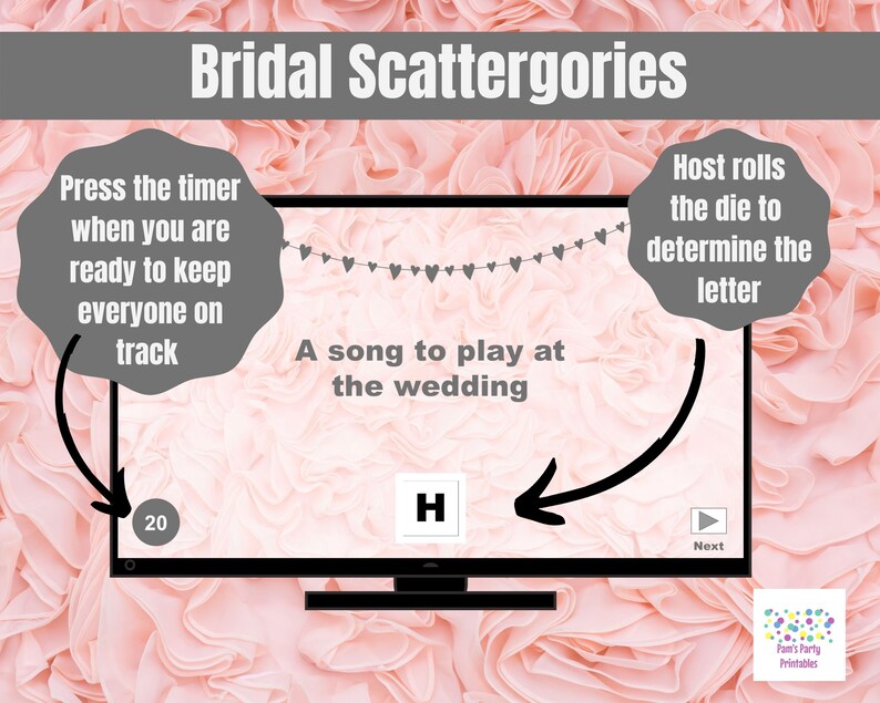 Virtual Game or in Person Bridal Wedding Scattergories | Etsy