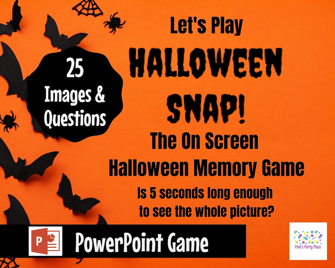 Halloween Snap Game! Memory Game Virtual Zoom Large Screen Powerpoint ...