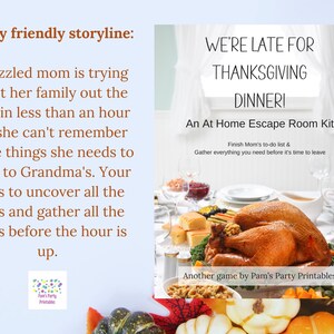 We're Late for Thanksgiving! - an at Home Escape Room Kit ...