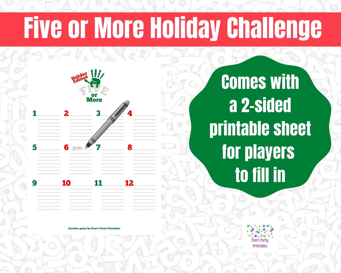 Virtual Holiday Game: Five or More Challenge Powerpoint (digital ...