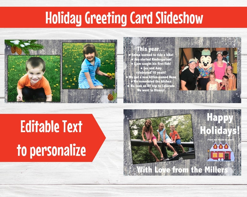 DIY Digital Holiday Christmas Card Slideshow Template | Etsy