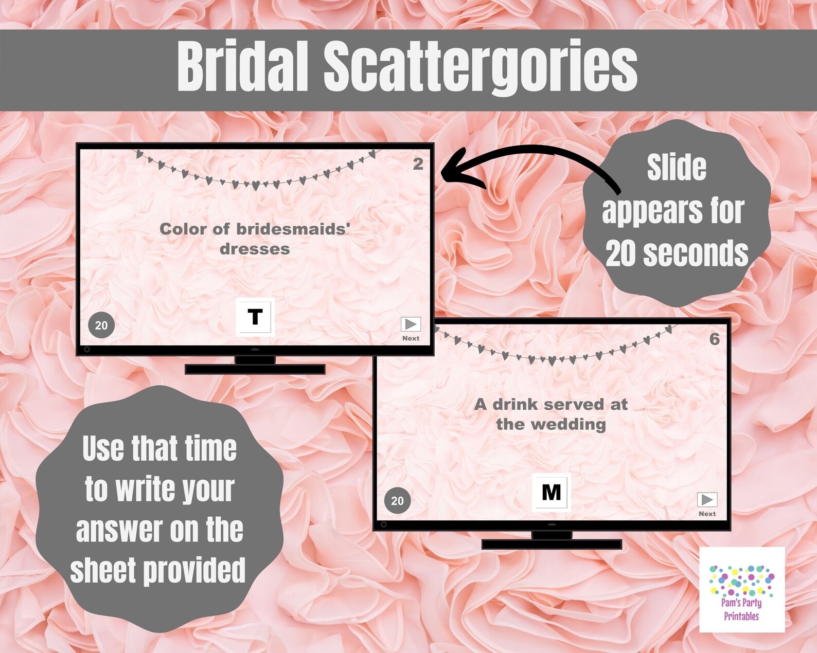 Virtual Game or in Person Bridal Wedding Scattergories | Etsy