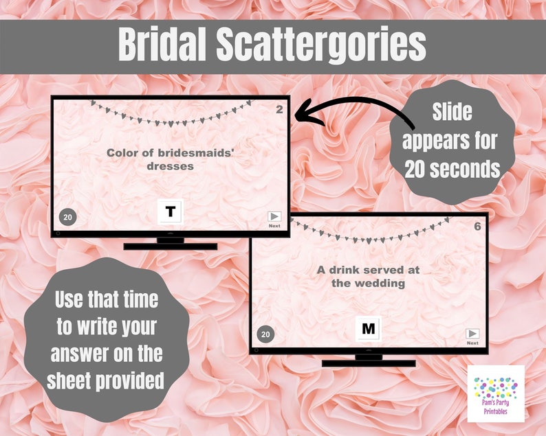 Virtual Game or in Person Bridal Wedding Scattergories - Etsy