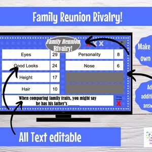 Family Reunion Rivalry Battle Game, Editable Powerpoint Game ...