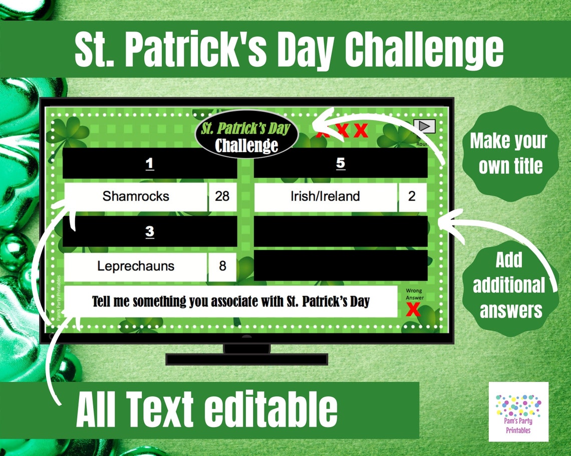 Virtual Bundle St. Patrick's Day Scattergories Powerpoint | Etsy