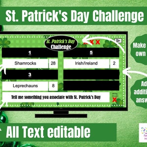Virtual Bundle St. Patrick's Day Scattergories Powerpoint Game, St Pats ...