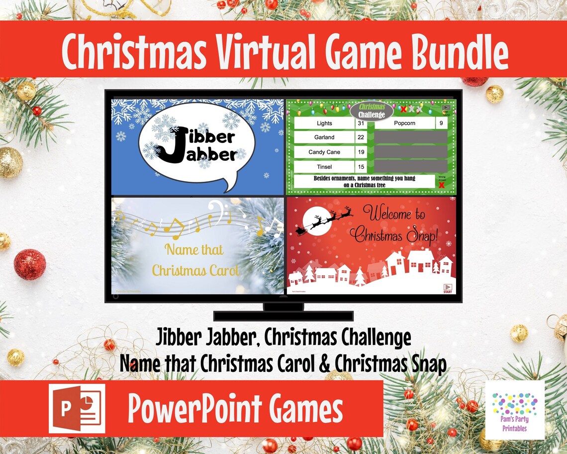 Virtual Game Christmas Bundle. Zoom Game Powerpoint Game - Etsy