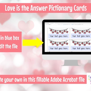 Valentine's Day Pictionary Game Cards. Valentine's Charade. Valentine's ...