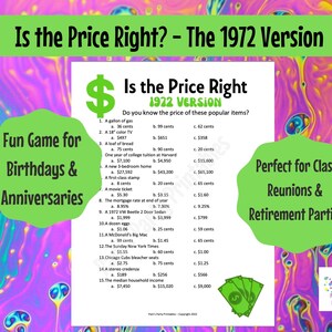 1972 Bundle of Games - 50th Birthday, 50th Anniversary, Class of 1972 ...