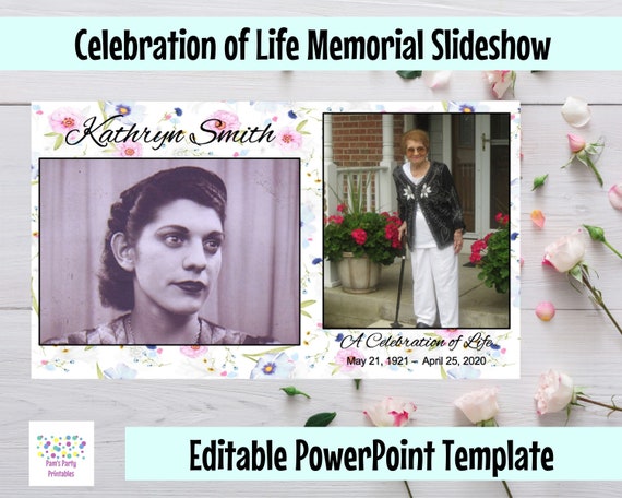 DIY Celebration Of Life Slideshow Soft Flower Funeral Slideshow 