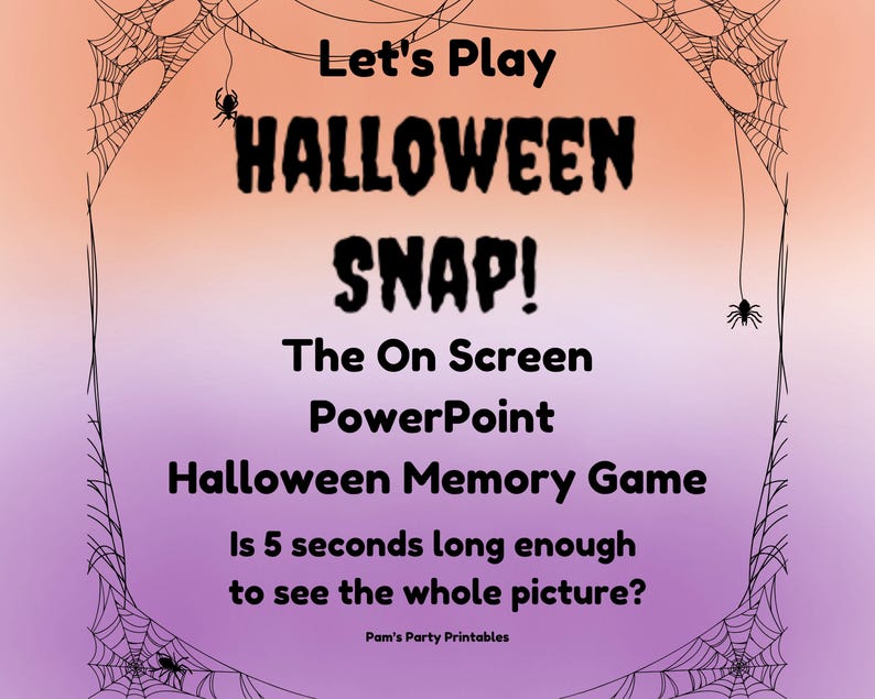Halloween Snap Memory Game Halloween Theme Powerpoint Game for Teens or ...