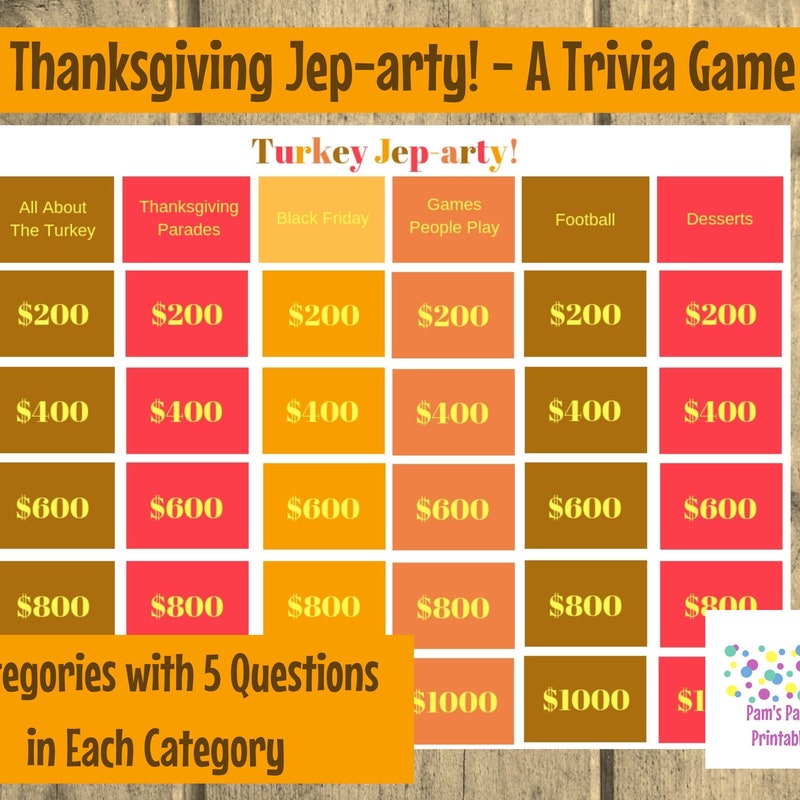 Thanksgiving Jeopardy - Etsy