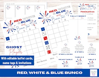 Red, White and Bunco - Etsy